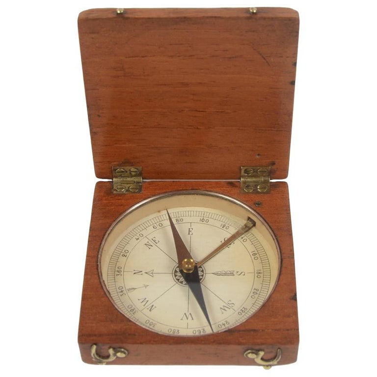 19th Century Antique Oakwood Magnetic Surveyng Compass English ...