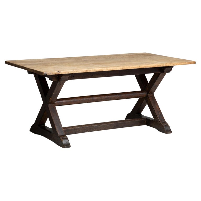 Oak X-Frame Table, England, circa 1890 For Sale at 1stDibs