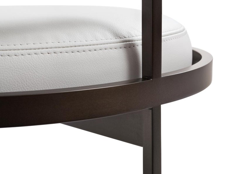 Obi Vanity Swivel Stool with White Leather Seat by Powell and Bonnell ...