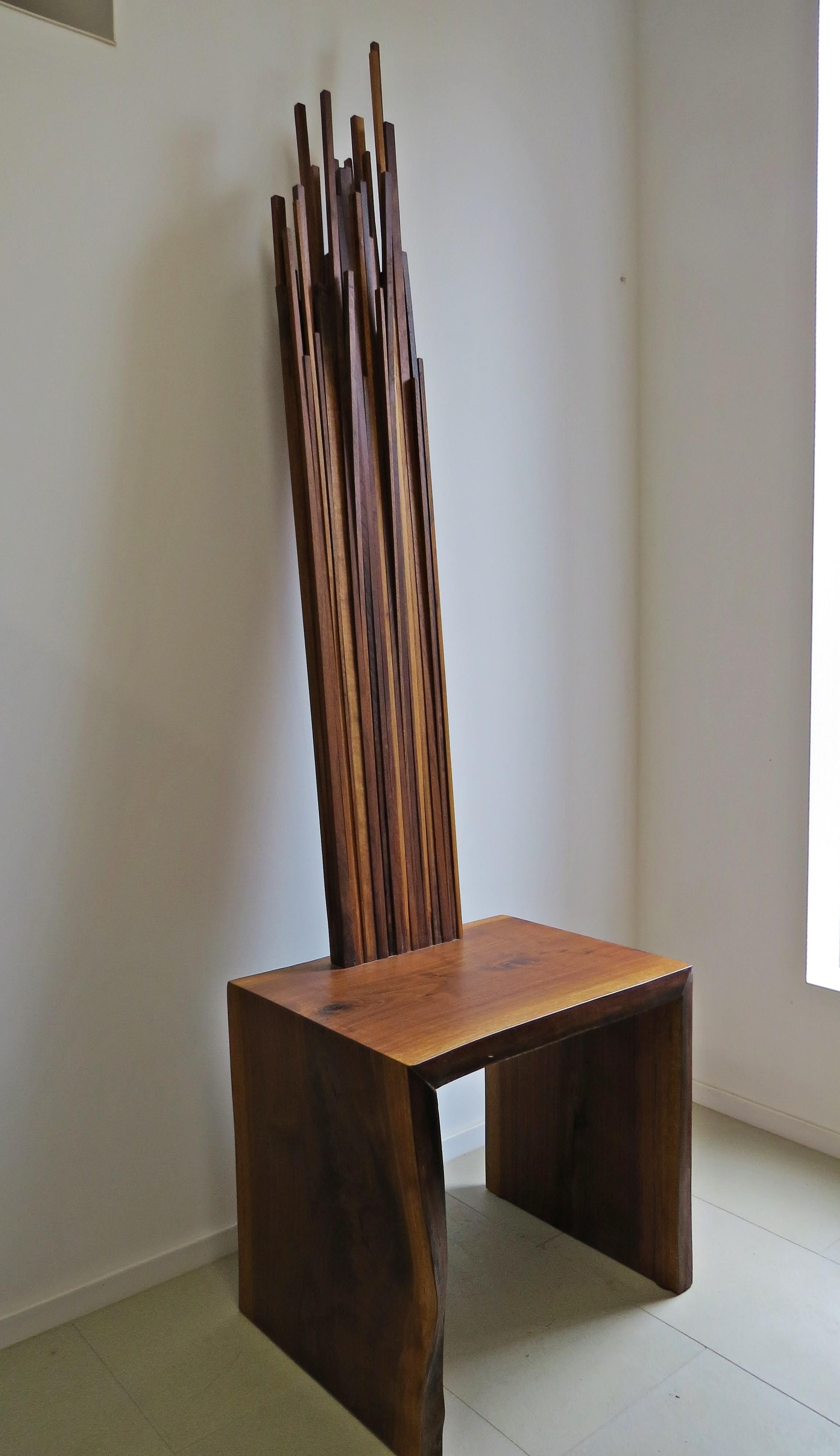 Object Chair, Side Table, Walnut, Natural For Sale at 1stDibs