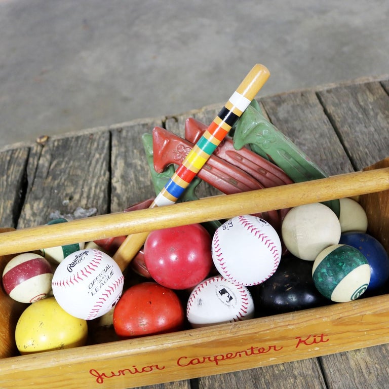 Object d ’Art Centerpiece Junior Carpenter Kit Tool Box with Balls and ...