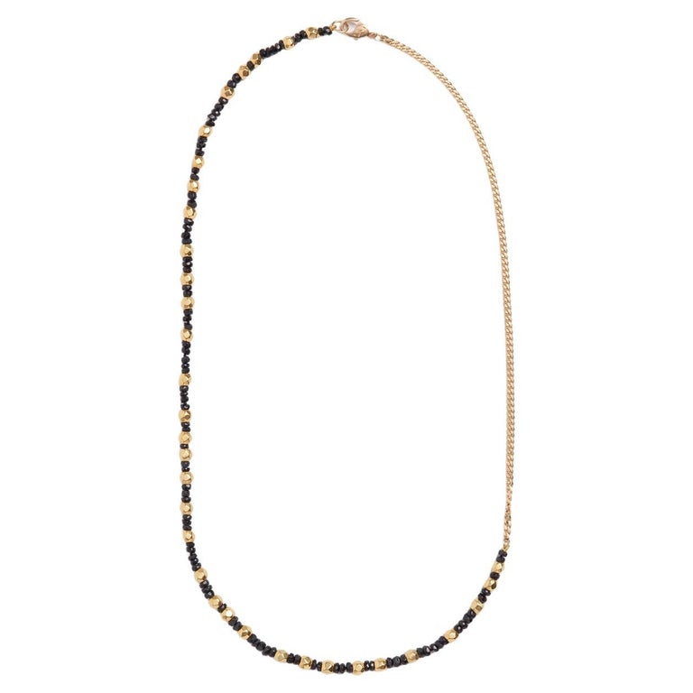 Objet A Beaded Necklace Midnight Blue Sapphires And 18k Yellow Gold
