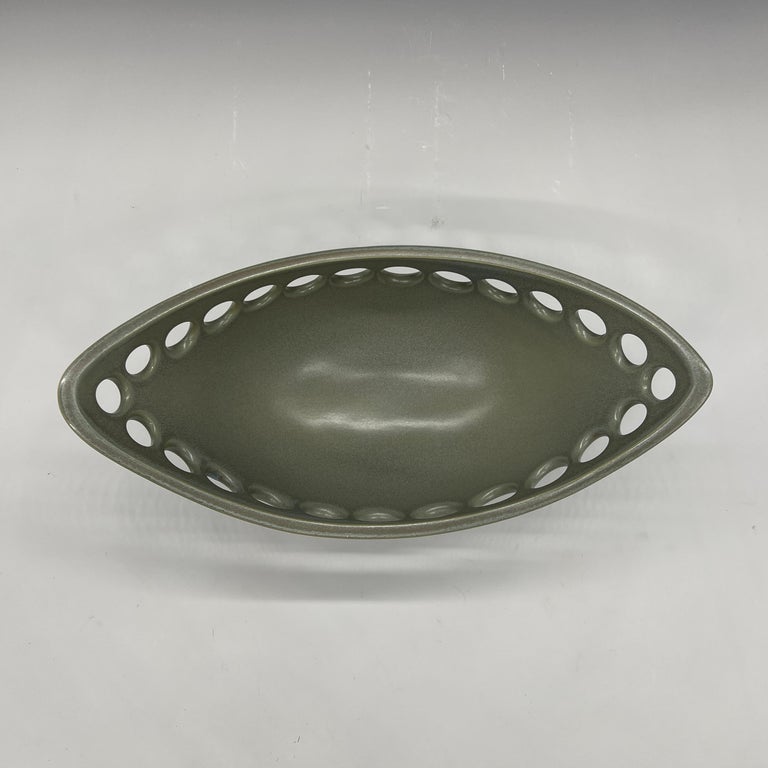 Oblong Ceramic Fruit Bowl with Green/Blue Satin Glaze, in Stock For ...