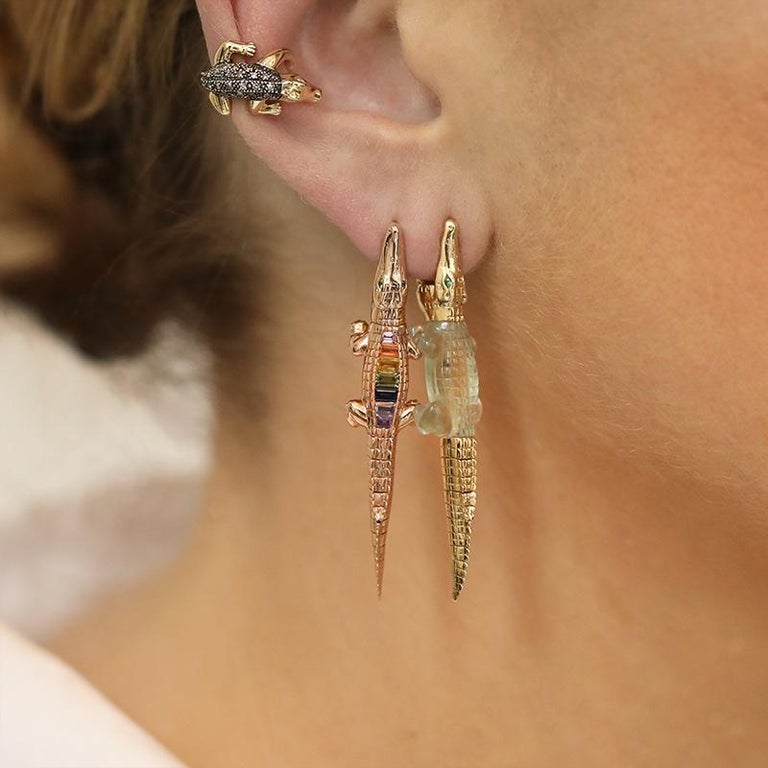 Ocean Alligator Bite Earring For Sale at 1stDibs