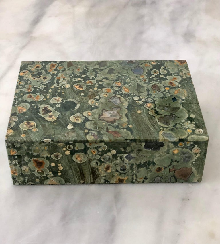 Ocean Jasper Stone Hinged Box at 1stDibs