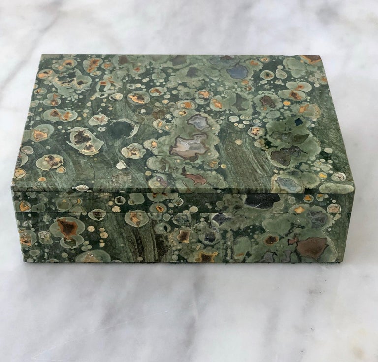 Ocean Jasper Stone Hinged Box at 1stDibs