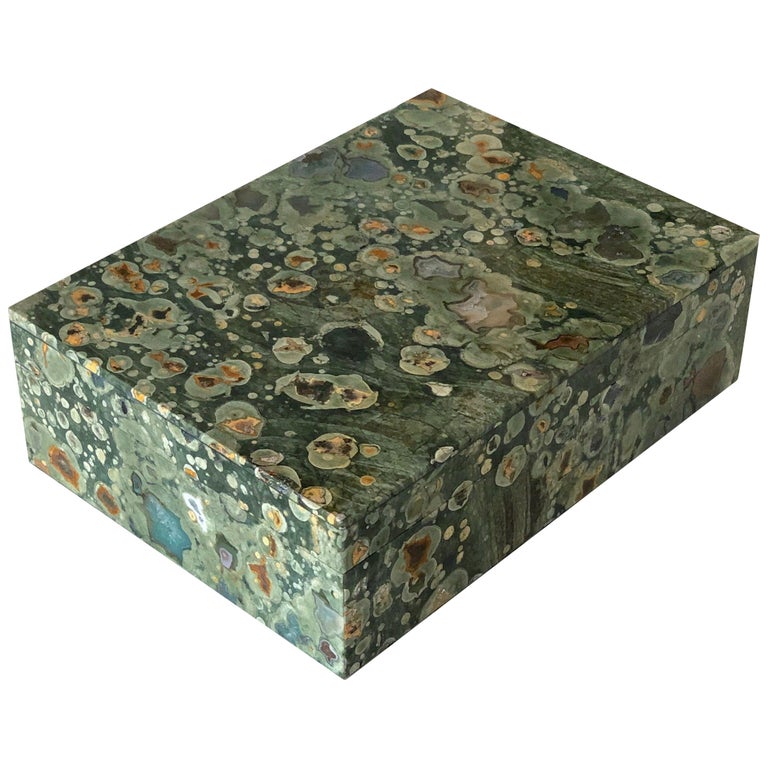 Ocean Jasper Stone Hinged Box at 1stDibs