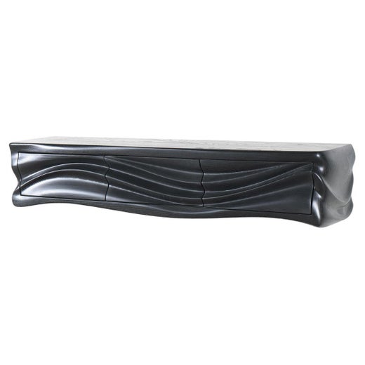 Amorph Nala Sculptural Bench in Ebony stain on Ash wood with White ...
