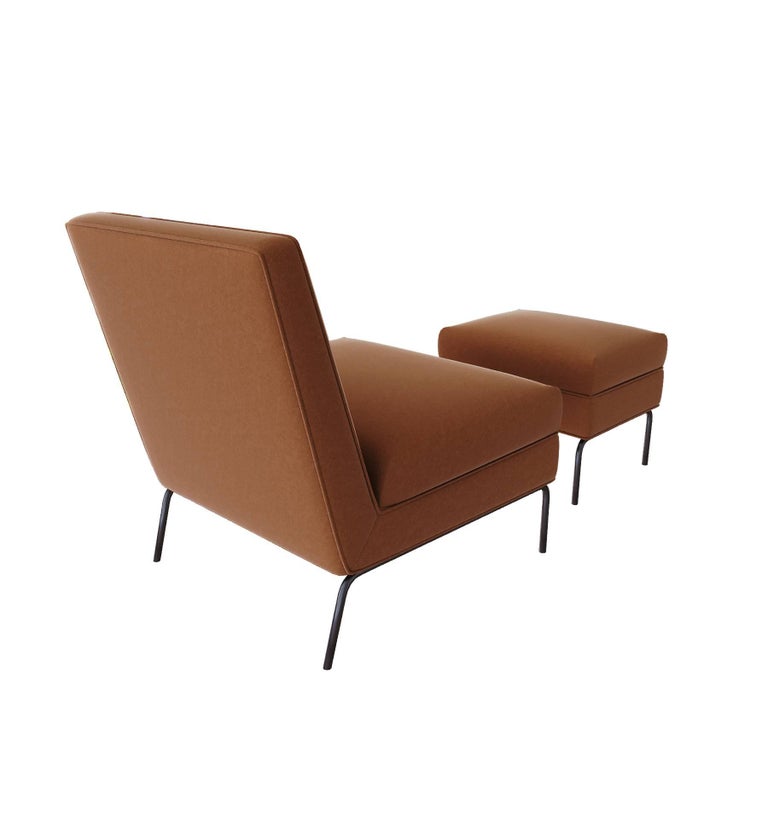 Ocher Color, Wood Legs, Upholstered Chair with Footrest Puff, Zara For ...