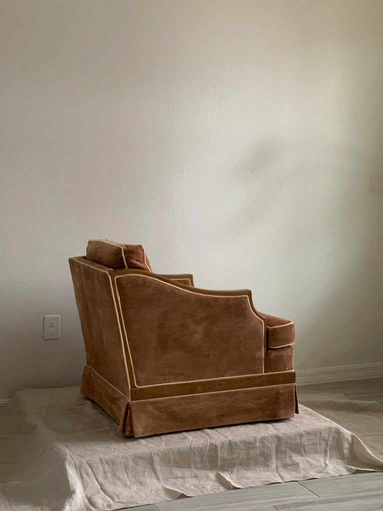 Ochre Armchair Waterfall Skirted at 1stDibs
