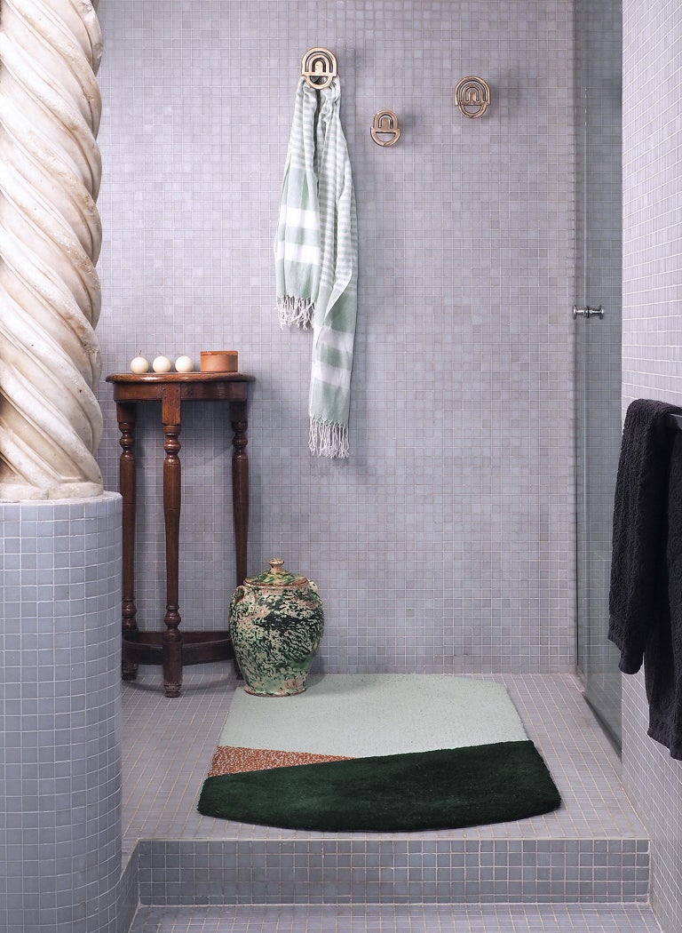 OCI S Center Rug, 100% Wool / Light Green Brick Dark Green by Portego ...