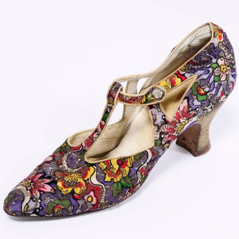 O'Connor and Goldberg Edwardian or 1920s Floral Metallic Gold Brocade ...