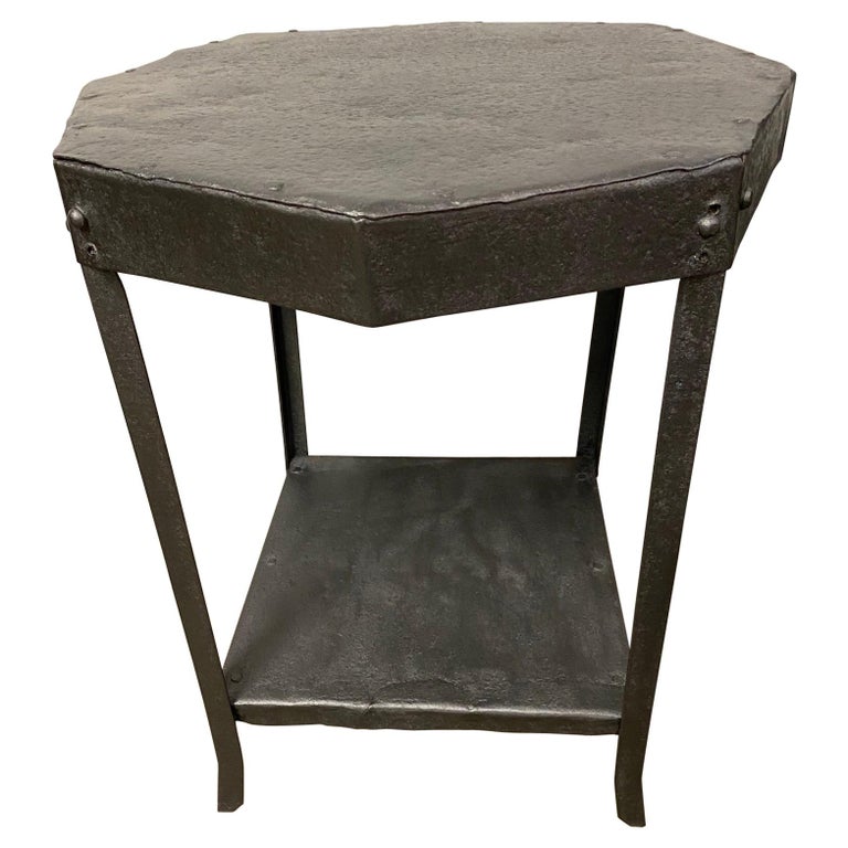 Octagon Shaped Metal Side Table at 1stDibs