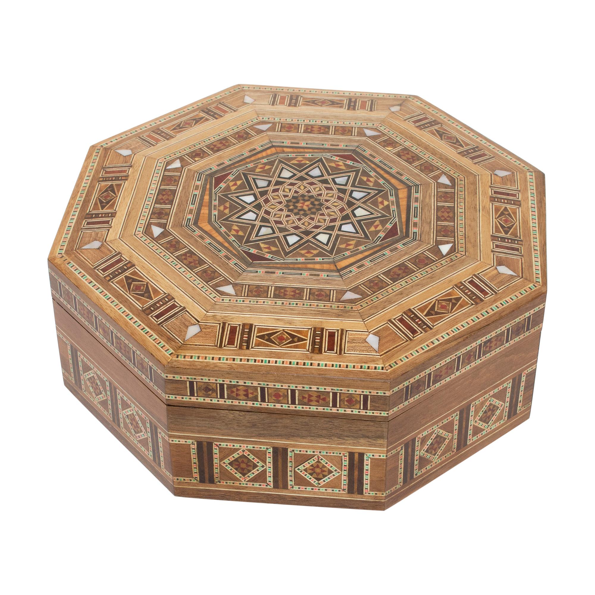 Octagonal Art Deco Inlaid Casket For Sale at 1stDibs