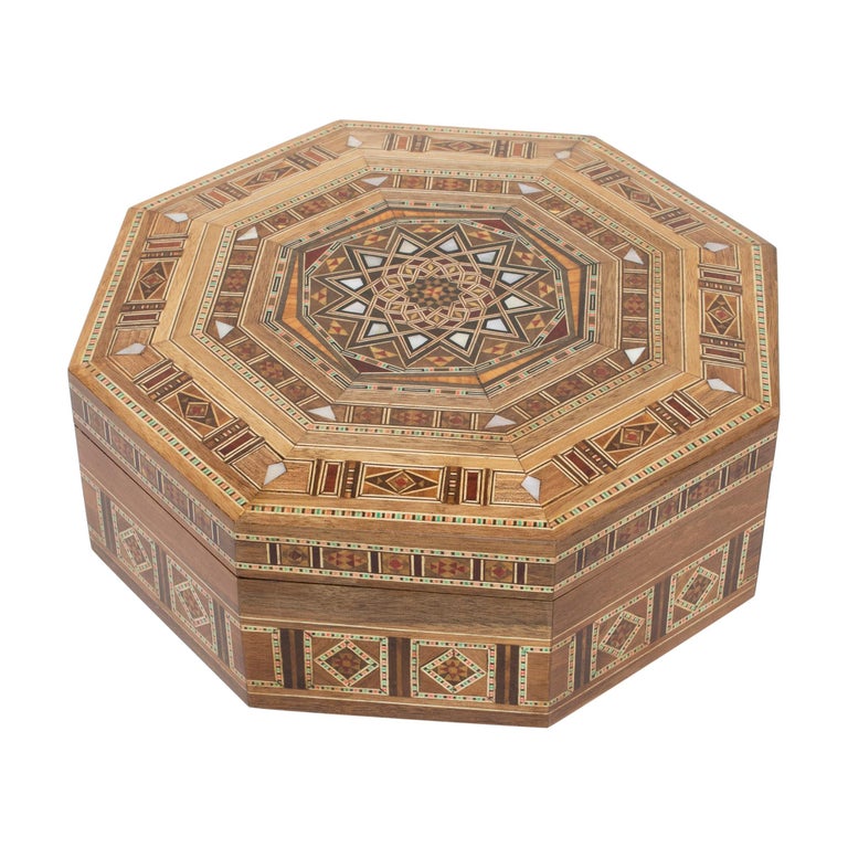 Octagonal Art Deco Inlaid Casket For Sale at 1stDibs
