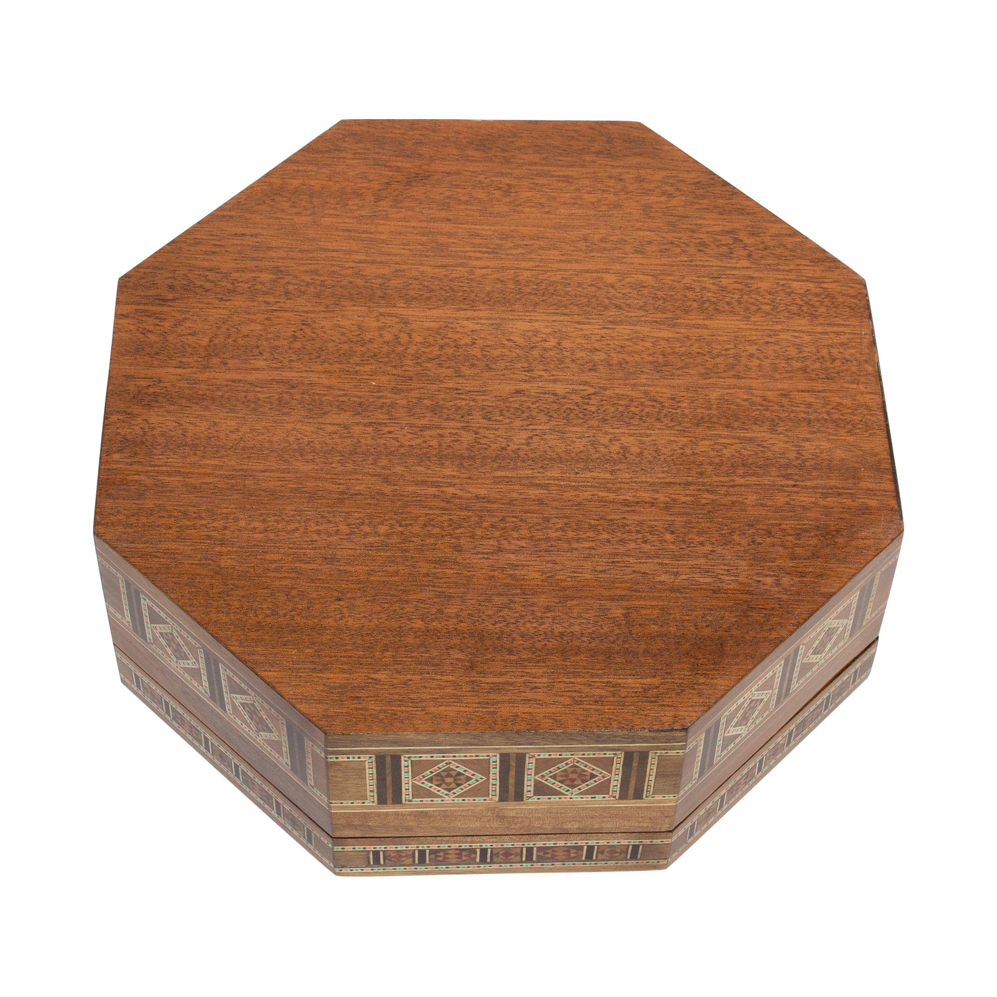 Octagonal Art Deco Inlaid Casket For Sale at 1stDibs