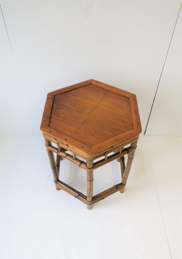 Octagonal Bamboo End or Side Table at 1stDibs