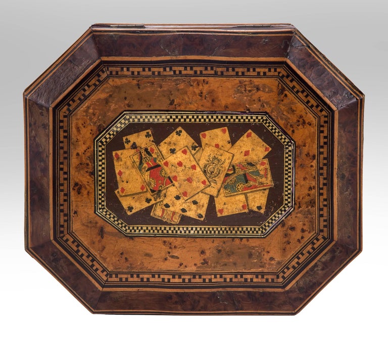 Octagonal Box with Playing Cards For Sale at 1stDibs