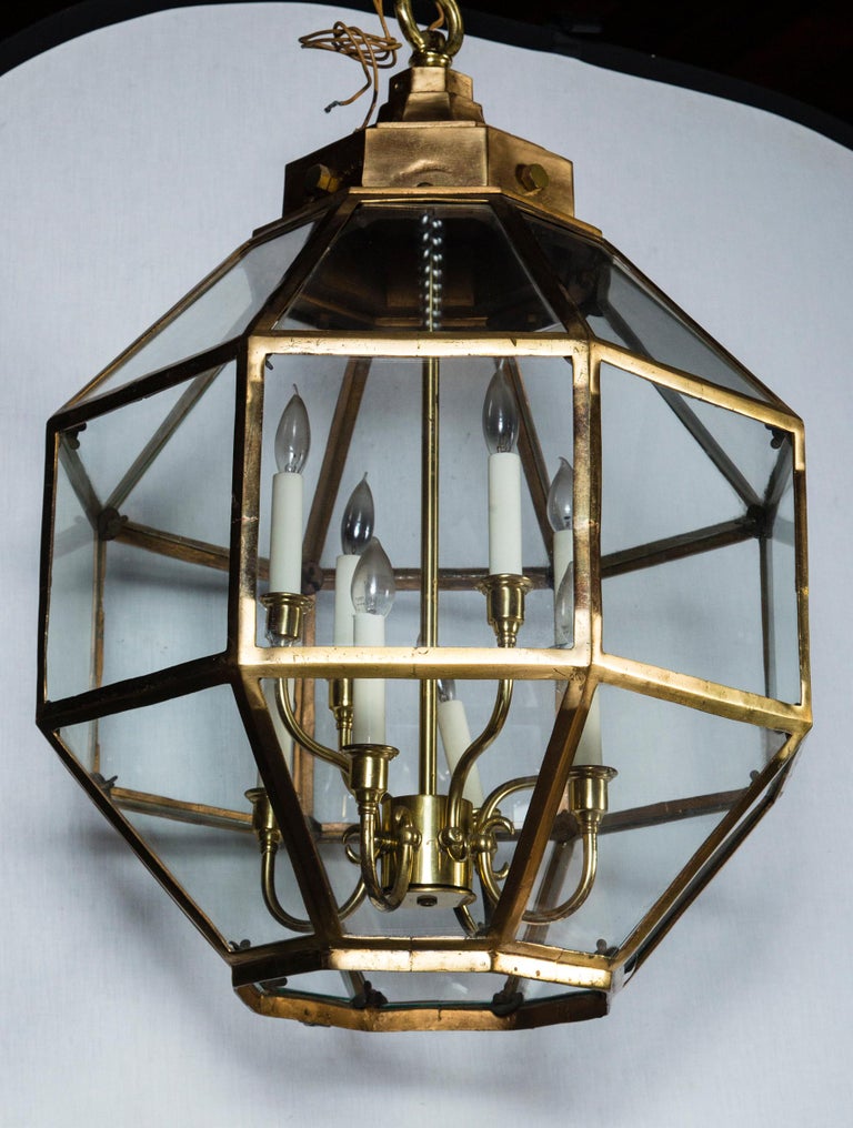 Octagonal Brass Lantern, Two Available For Sale at 1stDibs