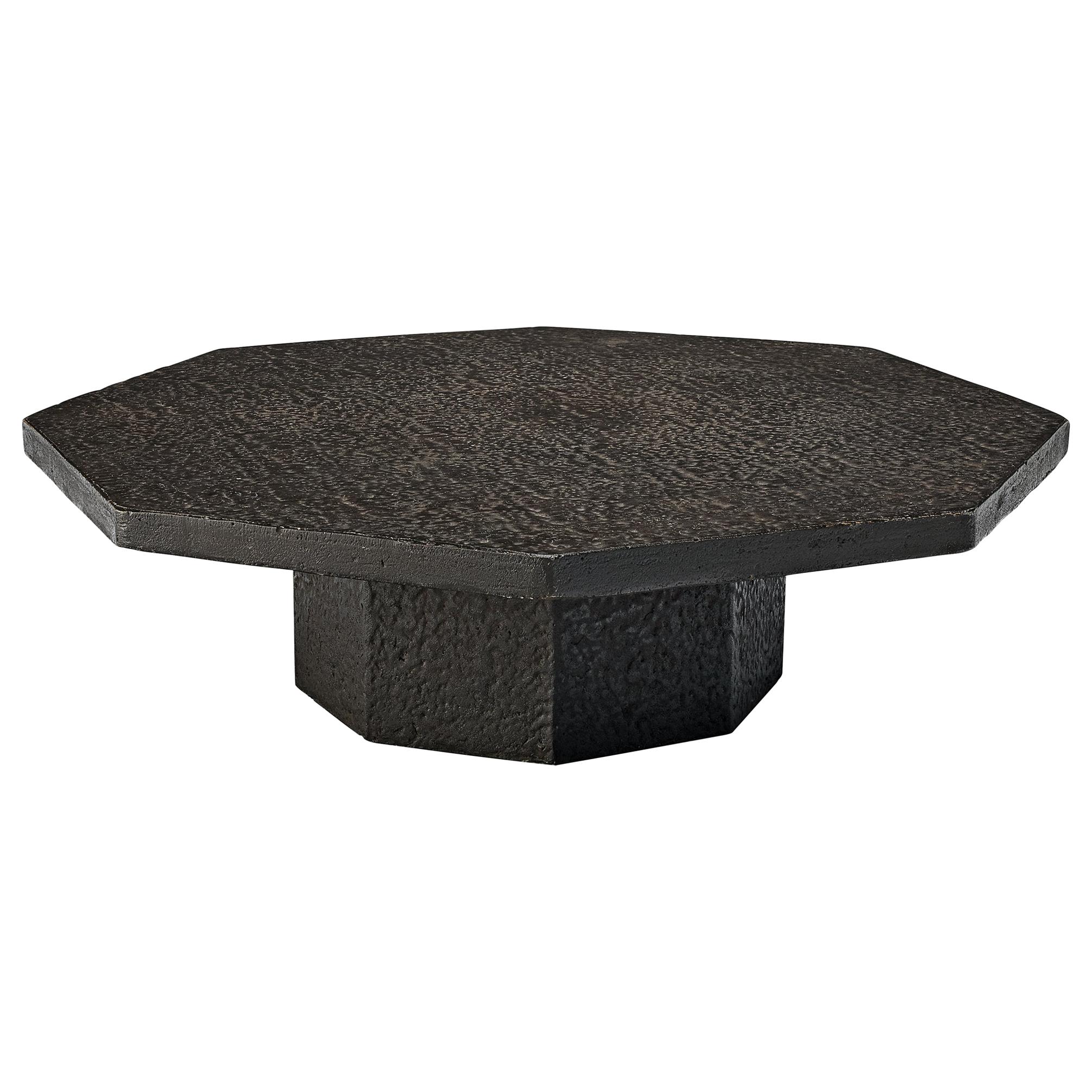 Octagonal Brutalist Coffee Table with Stone Look at 1stDibs