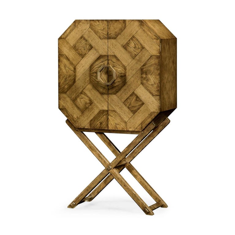 Octagonal Chestnut Bar Cabinet For Sale at 1stDibs