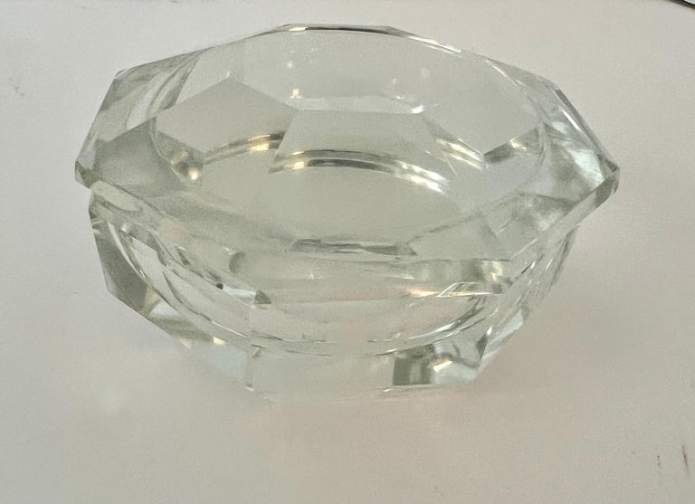 Octagonal Crystal Bowl with Lid For Sale at 1stDibs