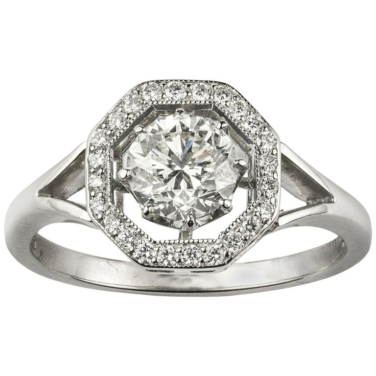 Octagonal Diamond Cluster Ring at 1stDibs