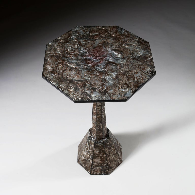 Octagonal Faux Oyster Shell Occasional Table at 1stDibs