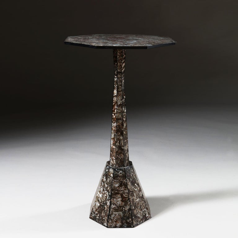 Octagonal Faux Oyster Shell Occasional Table at 1stDibs