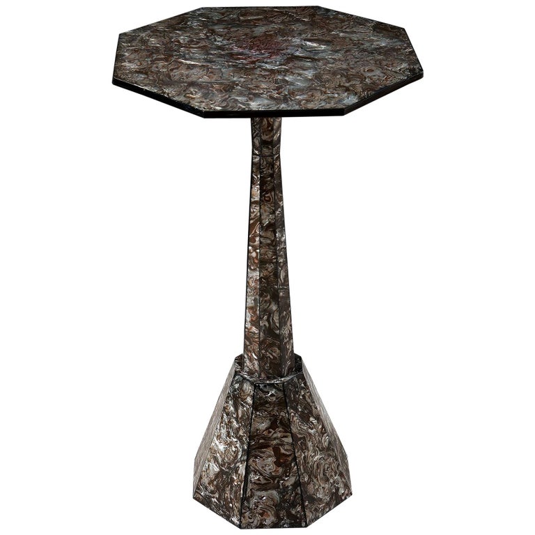 Octagonal Faux Oyster Shell Occasional Table at 1stDibs