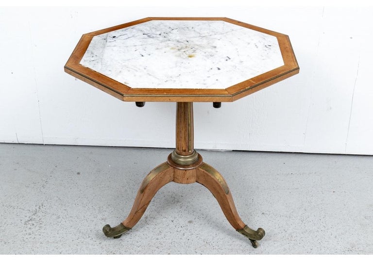 Octagonal Fruitwood and Marble Tilt Top Tea Table, 1820-1830 For Sale ...
