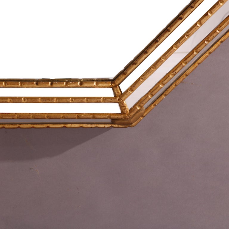 Octagonal Giltwood Parclose Wall Mirror, 20th Century For Sale at 1stDibs
