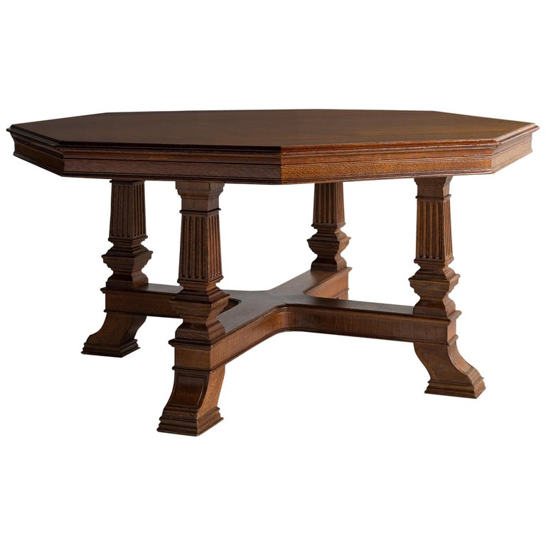 Octagonal Oak Table, England, circa 1890 at 1stDibs