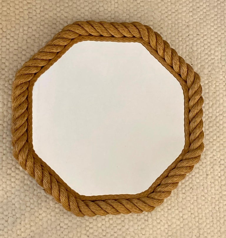 Octagonal Rope Mirror by Audoux Minet at 1stDibs