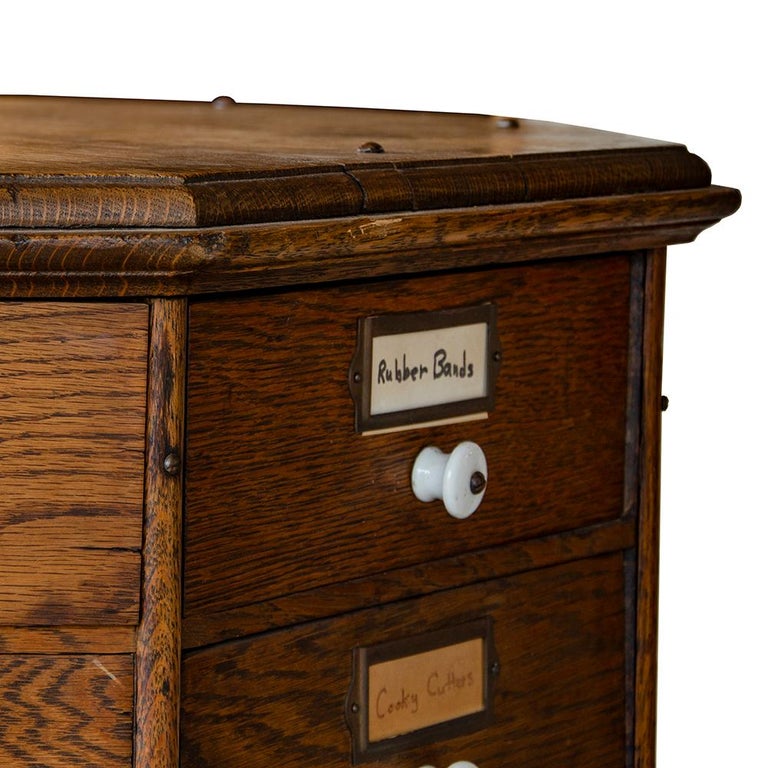 Octagonal Rotating Hardware Cabinet For Sale at 1stDibs