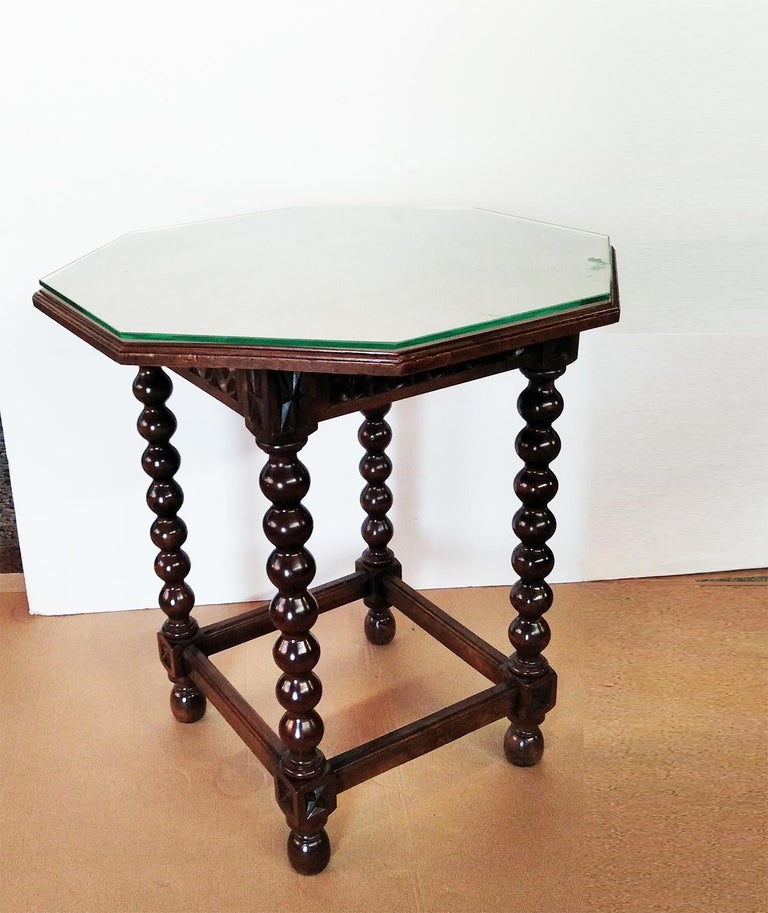 Octagonal Side Table Bobbin Turned Legs at 1stDibs