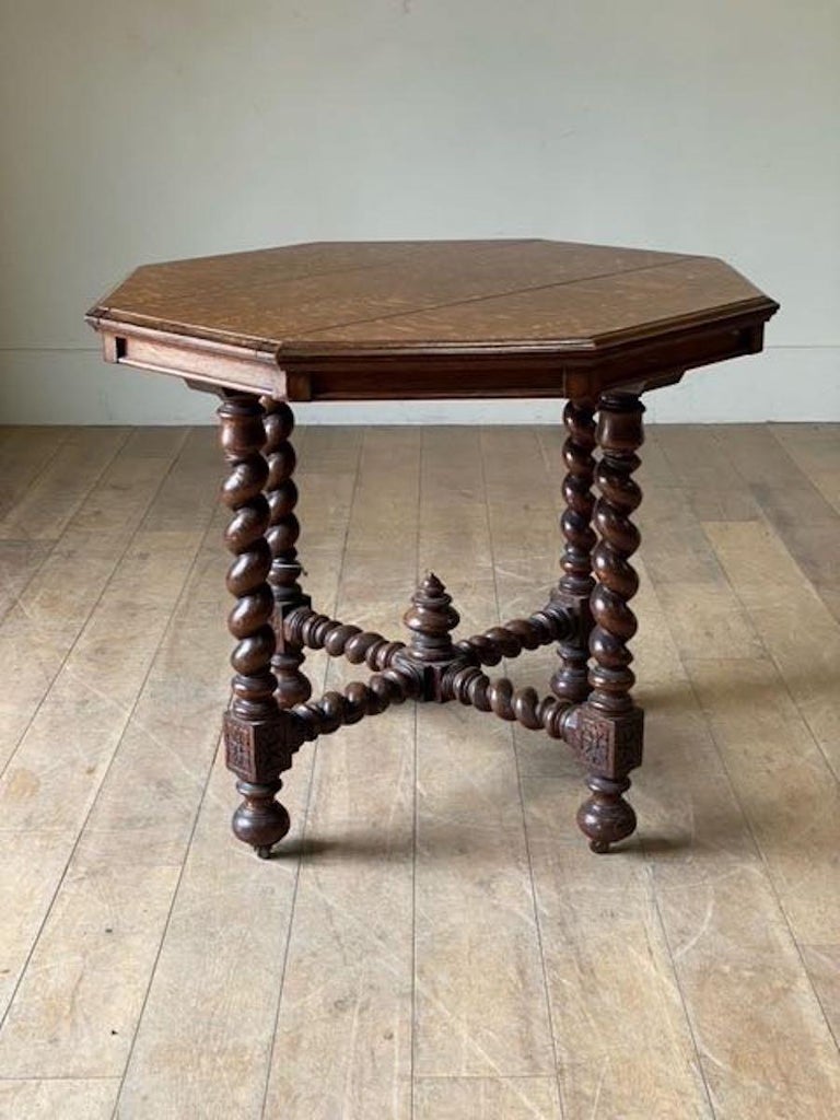 Octagonal Spool Leg Side Table at 1stDibs | antique spool leg table ...