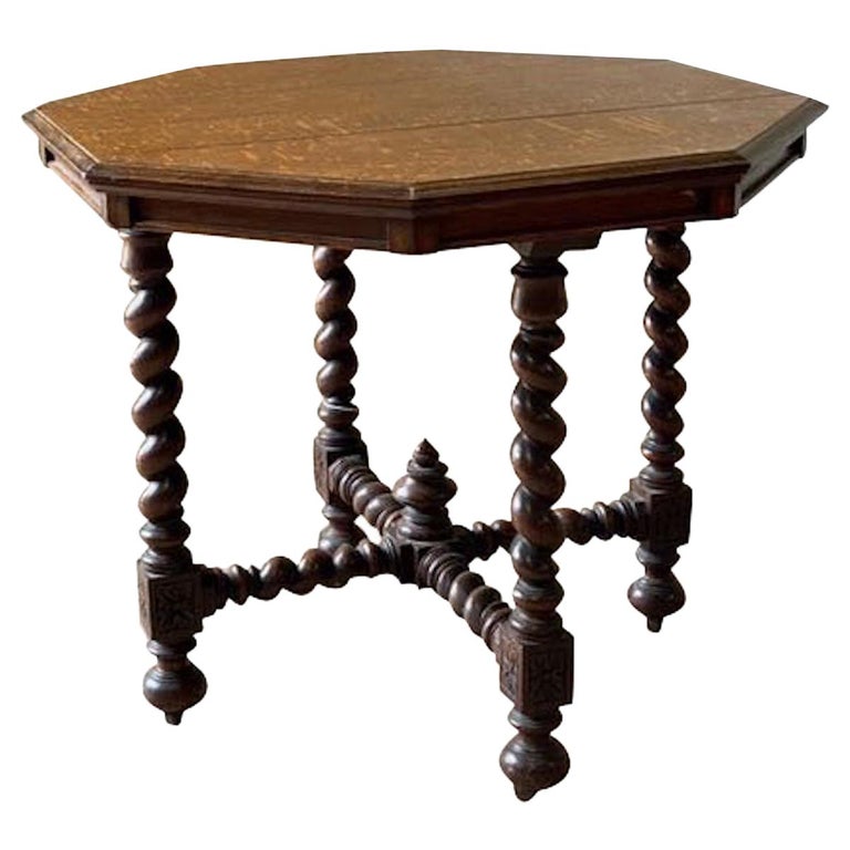 Octagonal Spool Leg Side Table at 1stDibs | antique spool leg table ...