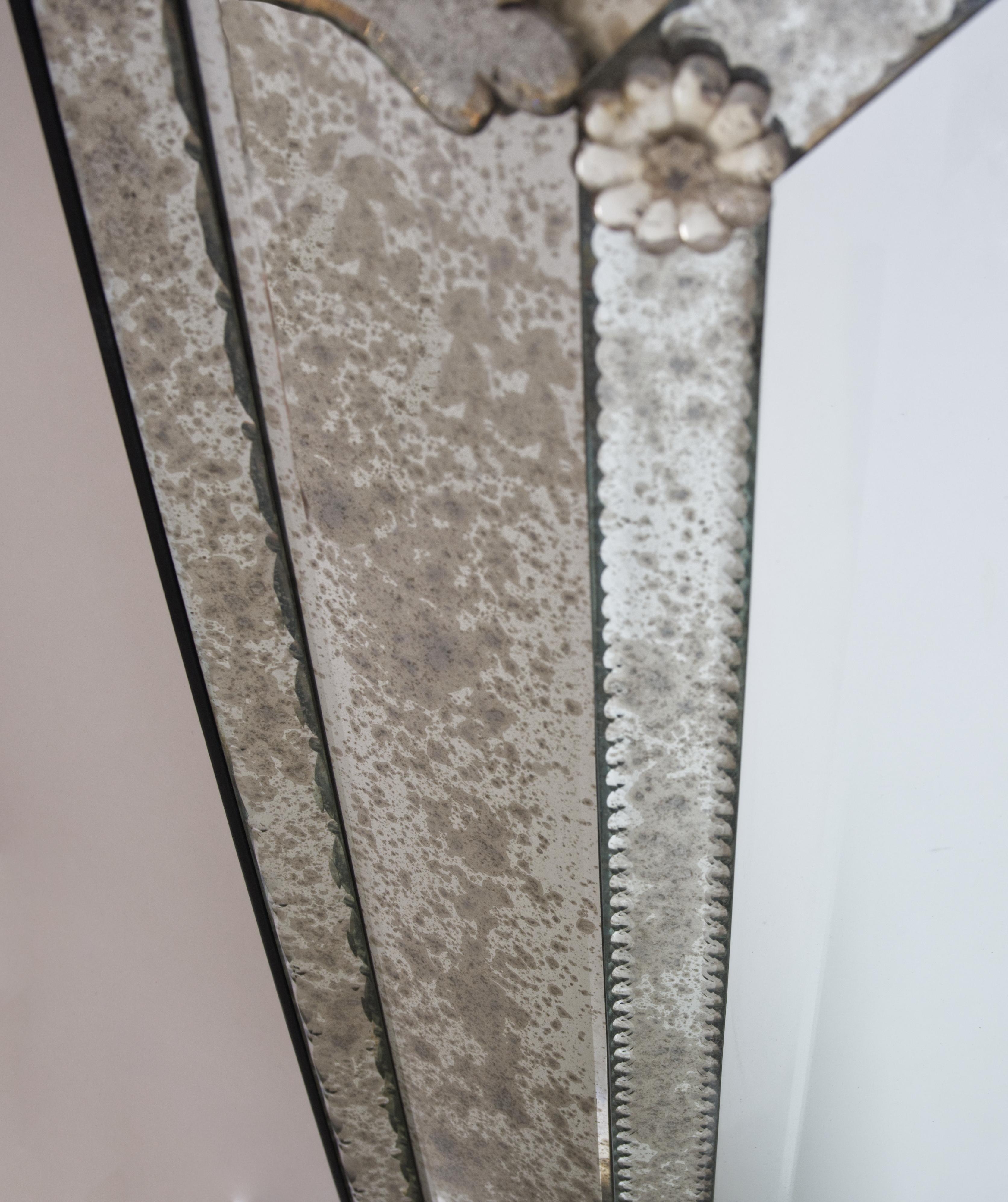 Octagonal Venetian Mirror with Smokey Glass Frame For Sale at 1stDibs