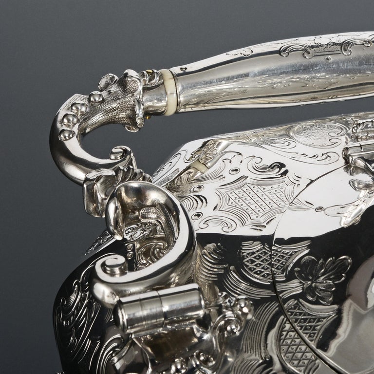 Octagonal Victorian Silver Kettle and Stand, 1844 For Sale at 1stDibs