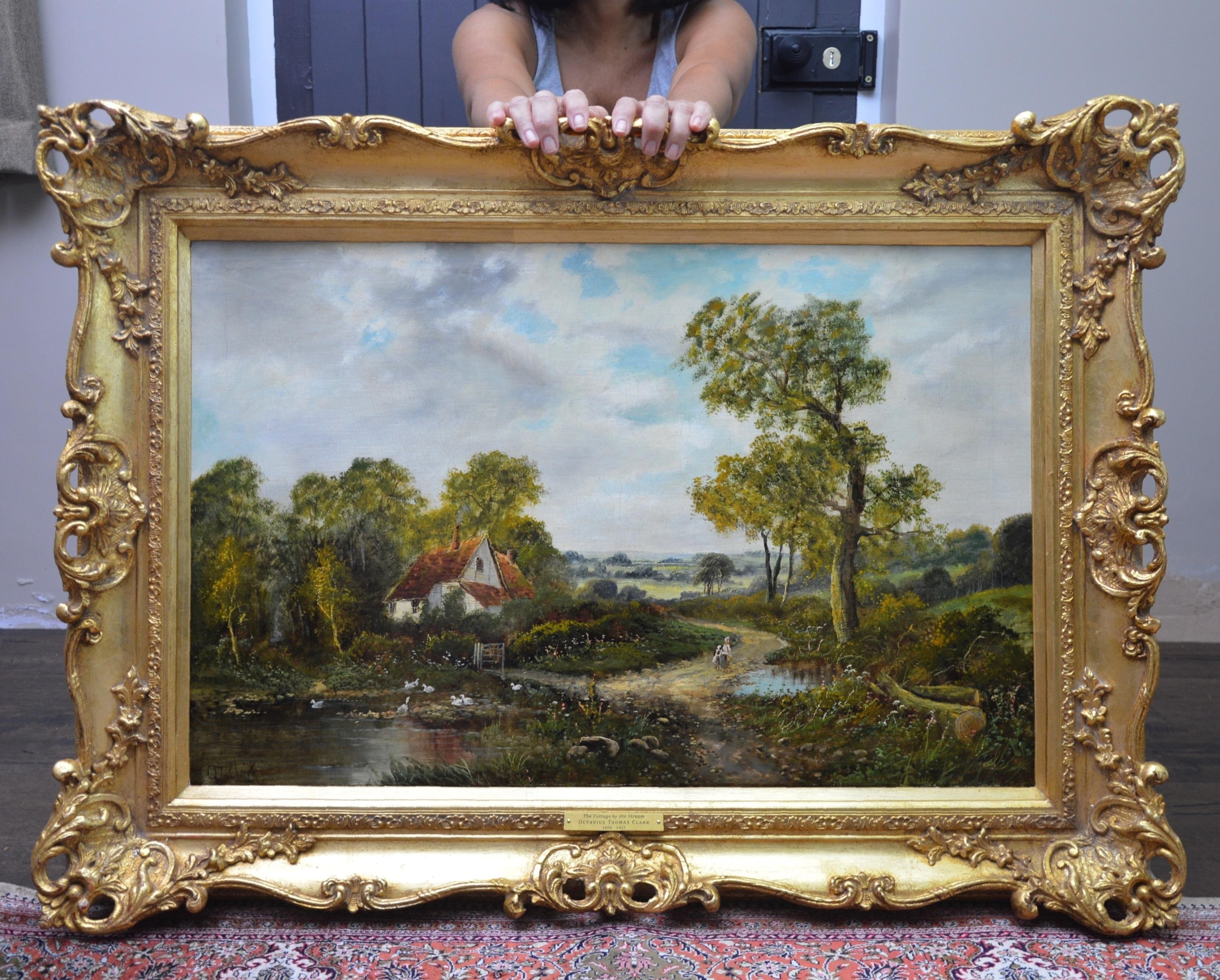 Octavius Thomas Clark - Cottage by the Stream - 19th Century English ...