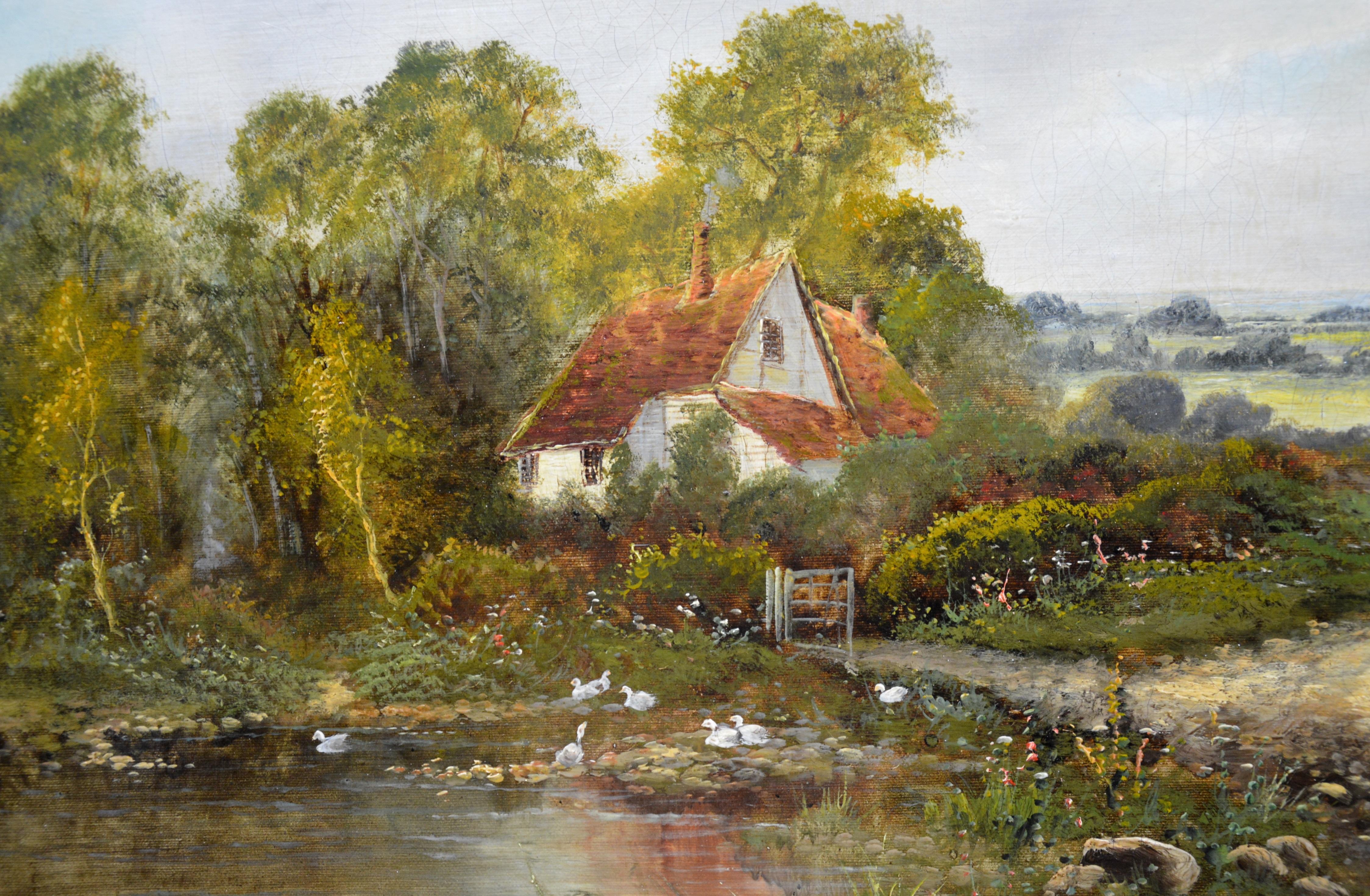 Octavius Thomas Clark - Cottage by the Stream - 19th Century English ...