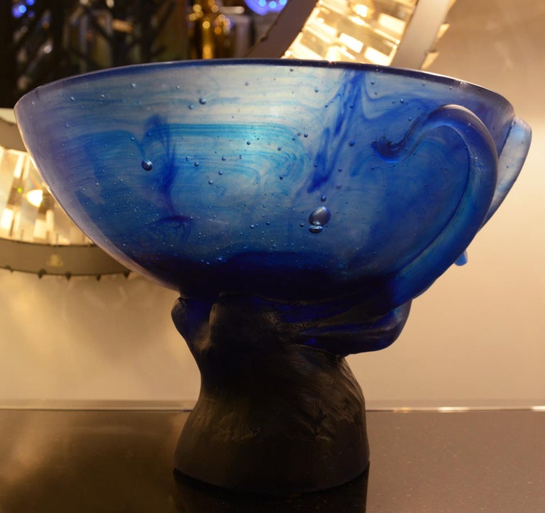 Octopus Vase in Blue Pure Glass Paste For Sale at 1stDibs