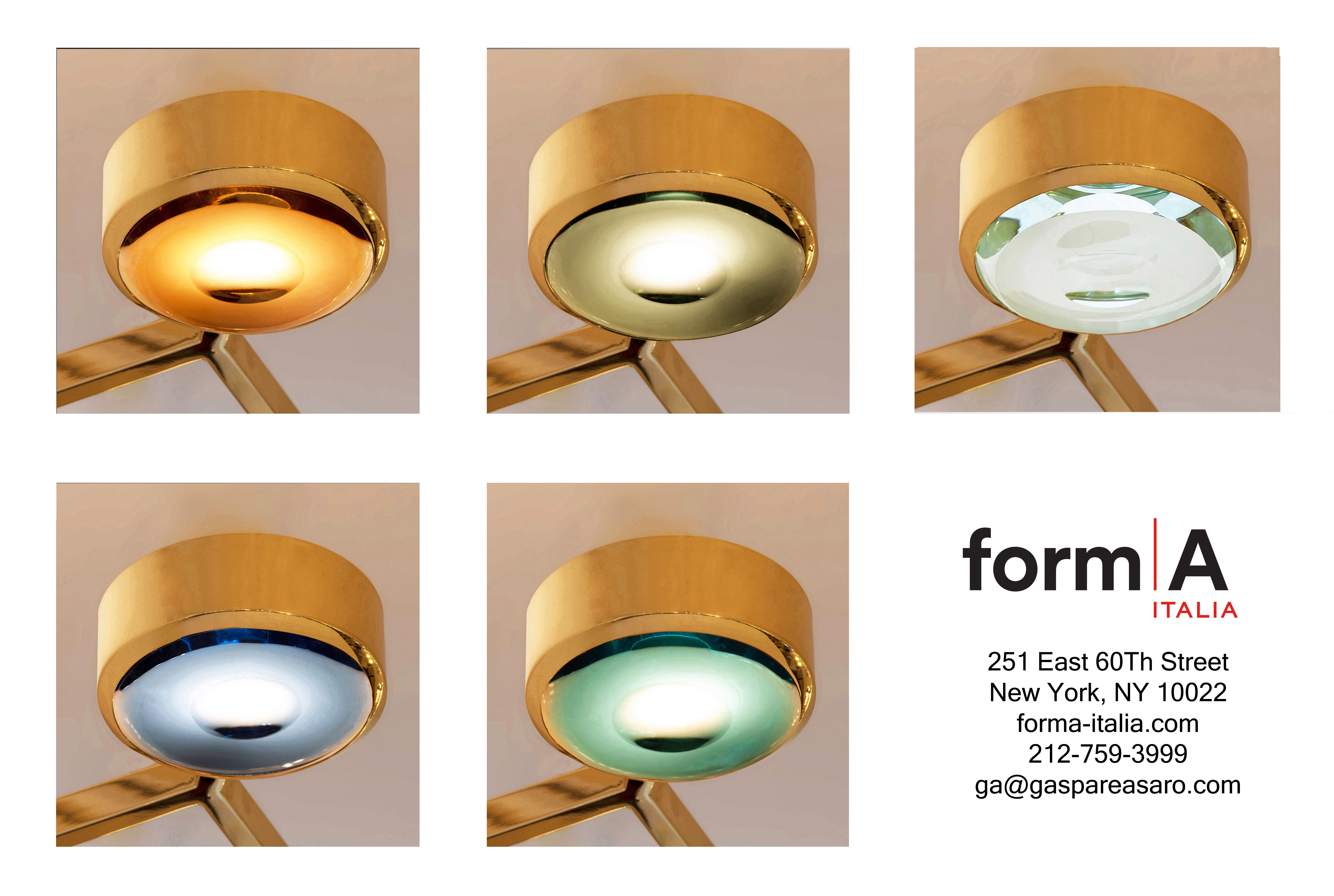 Oculus Ceiling Light by Gaspare Asaro-Murano Glass and Polished Brass ...