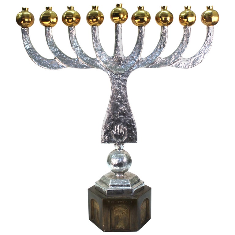 Oded Halahmy 'Round Light' Modern Bronze and Aluminium Cast Menorah at ...