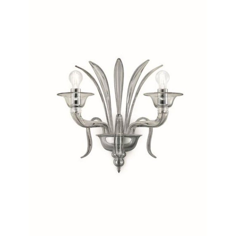 Odile 5307 Wall, 2 Bulbs, Grey Venetian Crystal For Sale at 1stDibs