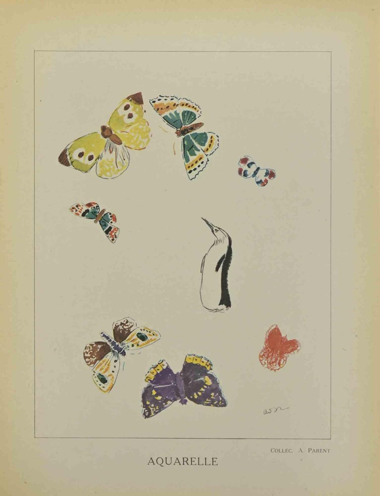Composition of Animals - Lithograph after Odilon Redon - 1923 For Sale ...