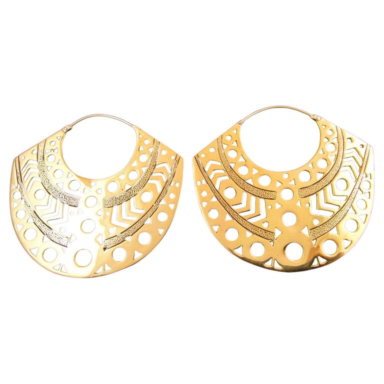 "Odyssia" Brass Earrings - Diva For Sale at 1stDibs