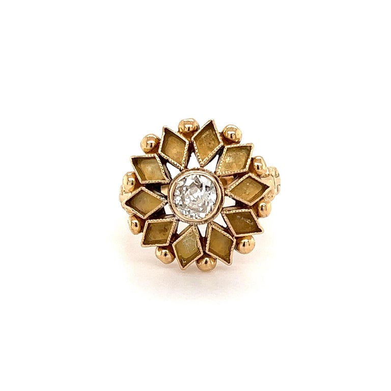 OEC Diamond Victorian 9K Gold Ring Estate Fine Jewelry For Sale at 1stDibs