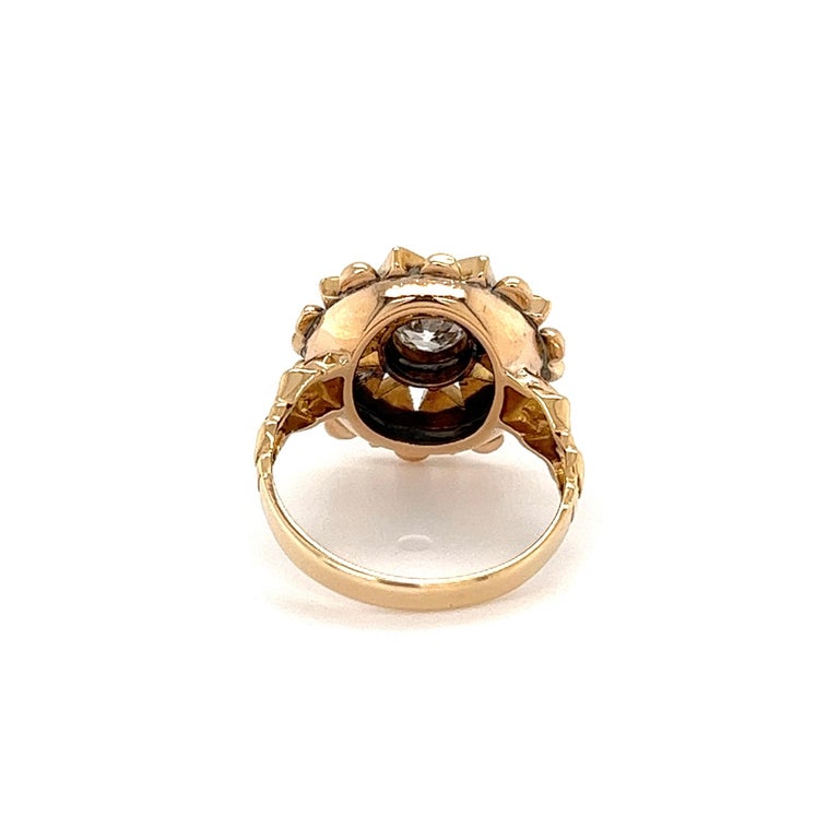 OEC Diamond Victorian 9K Gold Ring Estate Fine Jewelry For Sale at 1stDibs